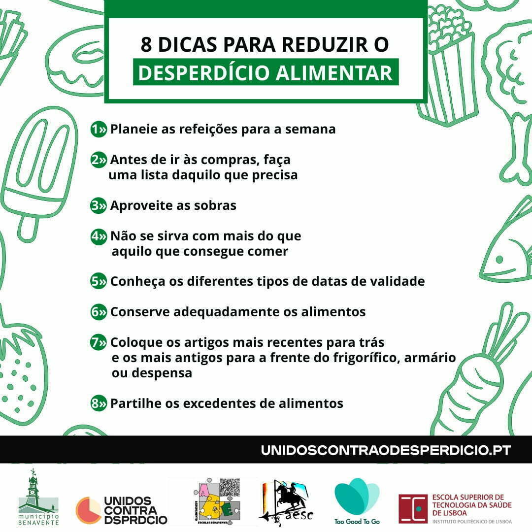 Dicas para evitar desperdício alimentar - Câmara Municipal de Benavente